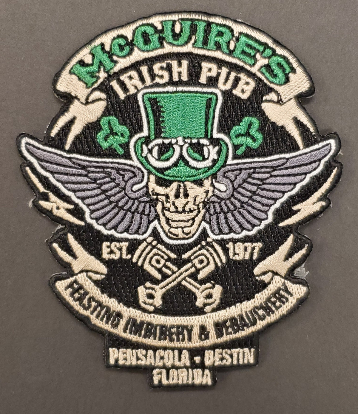 Biker Skull Patch | McGuire's Irish Pub